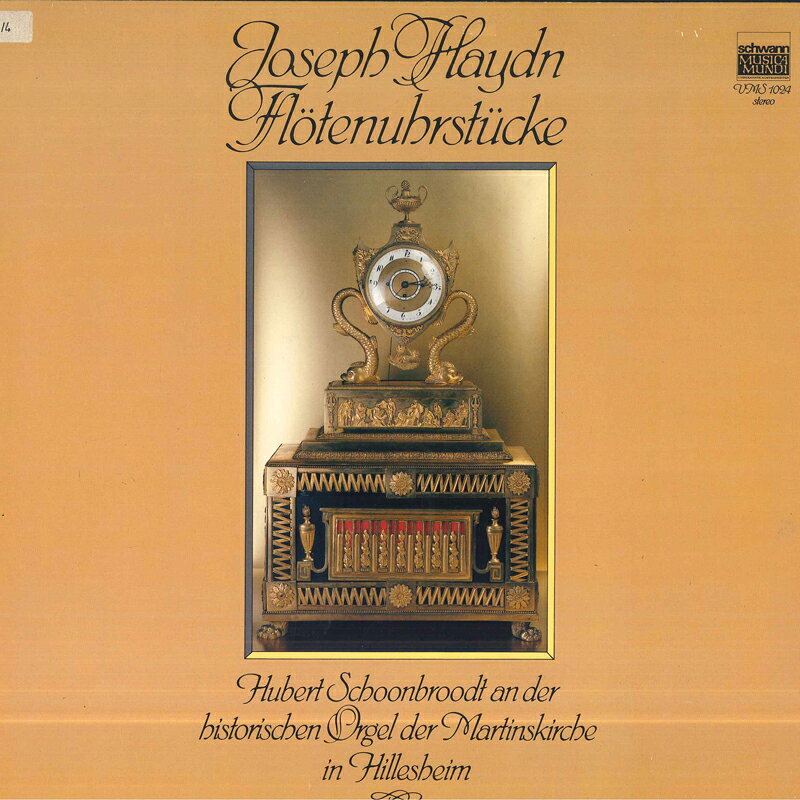 ・アーティスト Joseph Haydn, Hubert Schoonbroodt ・タイトル Flotenuhrstucke ・レーベル・型番 SCHWANN MUSICA MUNDI VMS1024 ・フォーマット LPレコード ・コン...