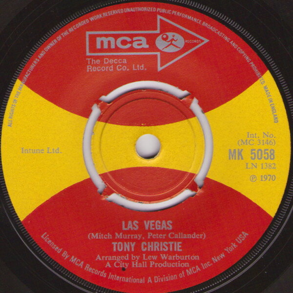 ・アーティスト Tony Christie ・タイトル Las Vegas ・レーベル・型番 MCA Records MK5058 ・フォーマット 7インチレコード ・コンディション(盤) 良い (VG+) ・コンディション(ジャケット) ...