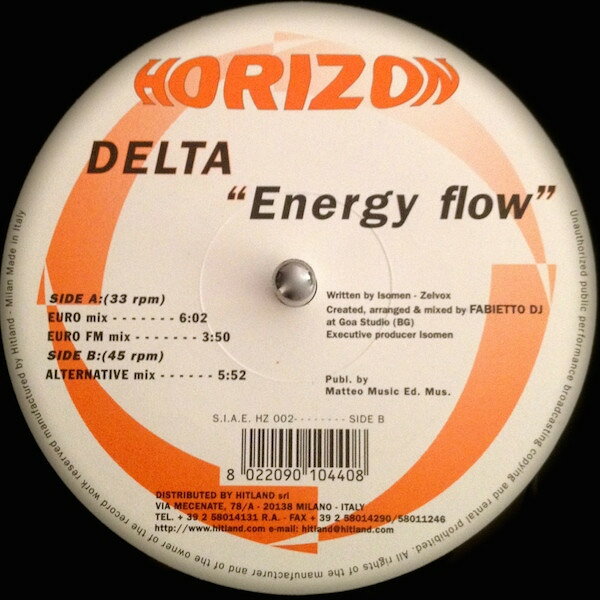 ・アーティスト Delta ・タイトル Energy Flow ・レーベル・型番 Horizon HZ002 ・フォーマット 12インチレコード ・コンディション(盤) 良い (VG+) ・コンディション(ジャケット) プレインカバー（元ジ...