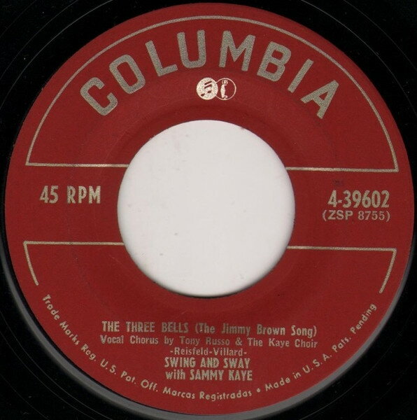 ・アーティスト Swing & Sway, Sammy Kaye ・タイトル The Three Bells / I Only Have One Life To Live ・レーベル・型番 Columbia 439602 ・フォーマット 7...