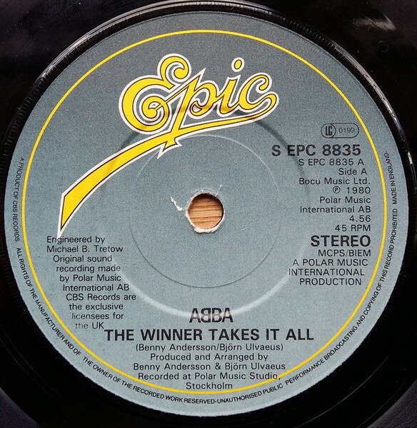 ・アーティスト ABBA ・タイトル The Winner Takes It All ・レーベル・型番 Epic SEPC8835 ・フォーマット 7インチレコード ・コンディション(盤) 非常に良い(EX) ・コンディション(ジャケット)...