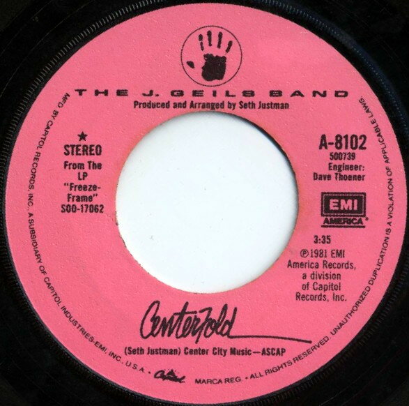・アーティスト J. Geils Band ・タイトル Centerfold ・レーベル・型番 EMI America A8102 ・フォーマット 7インチレコード ・コンディション(盤) 良い (VG+) ・コンディション(ジャケット) ...