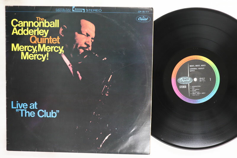 ・アーティスト Cannonball Adderley ・タイトル Mercy Mercy Mercy ・レーベル・型番 CAPITOL CP8177 ・フォーマット LPレコード ・コンディション(盤) 良い (VG+) ・コンディション...