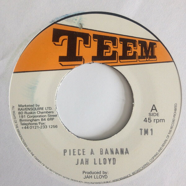 ・アーティスト Jah Lloyd ・タイトル Piece A Banana ・レーベル・型番 Teem TM1 ・フォーマット 7インチレコード ・コンディション(盤) 非常に良い(EX) ・コンディション(ジャケット) ・コンディション...