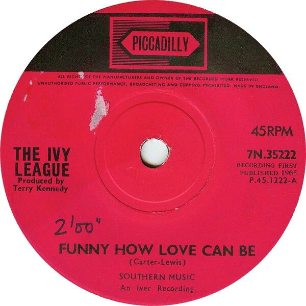 ・アーティスト Ivy League ・タイトル Funny How Love Can Be ・レーベル・型番 Piccadilly 7N35222 ・フォーマット 7インチレコード ・コンディション(盤) 良い (VG+) ・コンディショ...