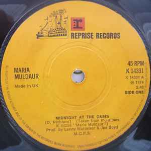 ・アーティスト Maria Muldaur ・タイトル Midnight At The Oasis ・レーベル・型番 Reprise Records K14331 ・フォーマット 7インチレコード ・コンディション(盤) 良い (VG+) ...