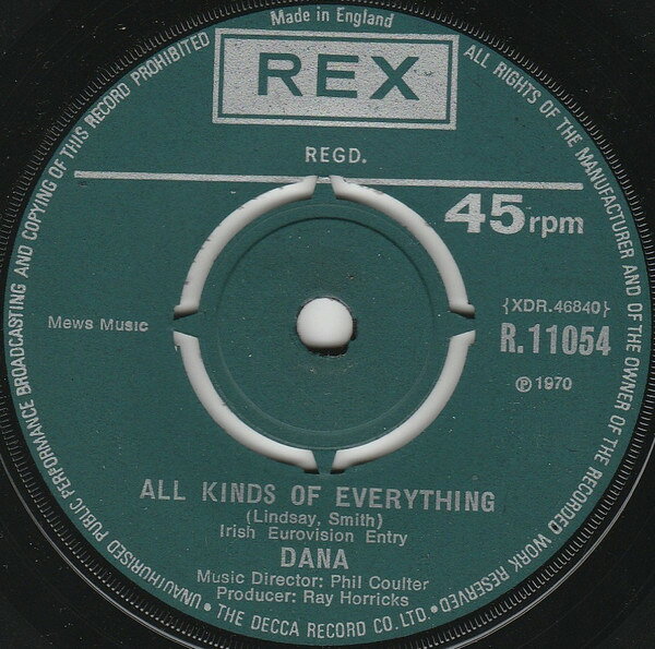 ・アーティスト Dana ・タイトル All Kinds Of Everything ・レーベル・型番 Rex R11054 ・フォーマット 7インチレコード ・コンディション(盤) 良い (VG+) ・コンディション(ジャケット) プレイ...