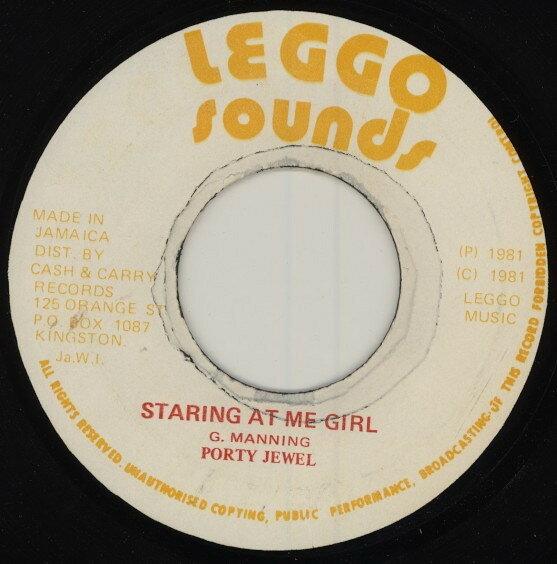 ・アーティスト Porty Jewel ・タイトル Staring At Me Girl ・レーベル・型番 Leggo Sounds NONE ・フォーマット 7インチレコード ・コンディション(盤) 良い (VG+) ・コンディション(ジ...