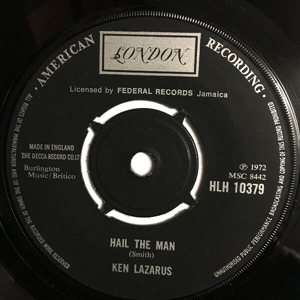 ・アーティスト Ken Lazarus ・タイトル Hail The Man ・レーベル・型番 London American Recordings HLH10379 ・フォーマット 7インチレコード ・コンディション(盤) 可 (VG) ...
