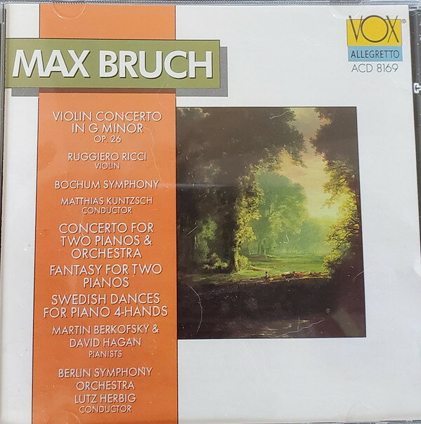 ・アーティスト Bruch, Ricci; Kuntzsch ・タイトル Violin Concerto ・レーベル・型番 Vox Allegretto ACD8169 ・フォーマット CD ・コンディション(盤) 良い (VG+) ・コン...