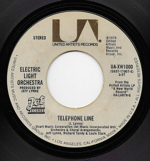 ・アーティスト Electric Light Orchestra ・タイトル Telephone Line ・レーベル・型番 United Artists Records UAXW1000 ・フォーマット 7インチレコード ・コンディション...