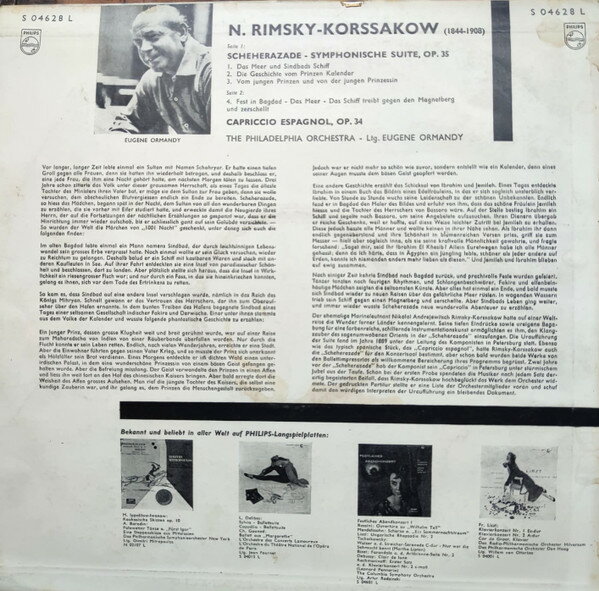 ・アーティスト N. Rimsky-korssakov, The Philadelphia Orchestra, Eugene Ormandy ? Scheherazad ・タイトル Scheherazade - Symphonische ...