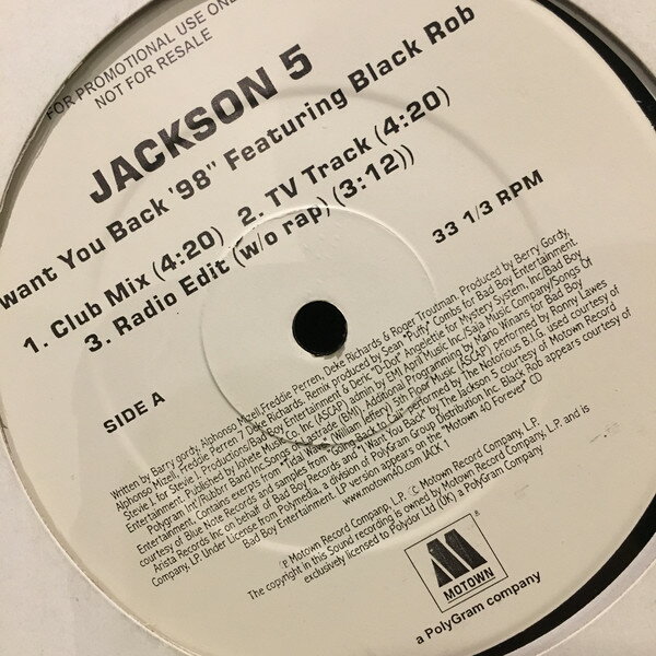 ・アーティスト Jackson 5 ・タイトル I Want You Back '98 ・レーベル・型番 Motown JACK001PROMO ・フォーマット 12インチレコード ・コンディション(盤) 良い (VG+) ・コンディション...