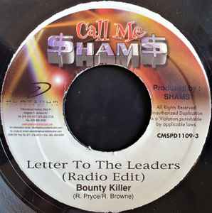 ・アーティスト Bounty Killer ・タイトル Letter To The Leaders ・レーベル・型番 Call Me $ham$ CMSPD11093 ・フォーマット 7インチレコード ・コンディション(盤) 良い (VG+...