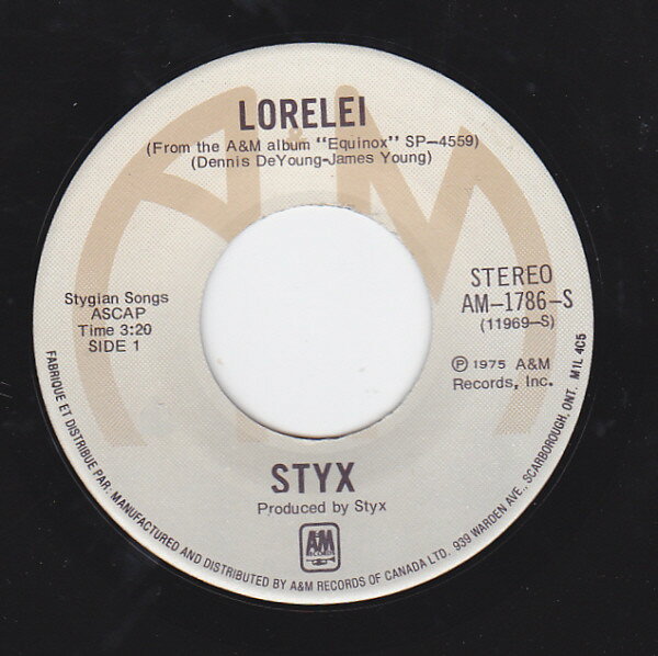 ・アーティスト Styx ・タイトル Lorelei ・レーベル・型番 A&M Records AM1786S ・フォーマット 7インチレコード ・コンディション(盤) 可 (VG) ・コンディション(ジャケット) ・コンディション(帯) ...