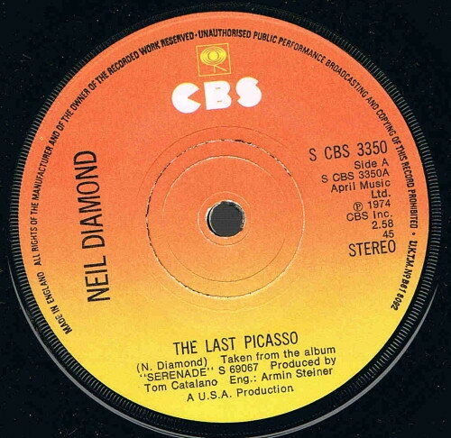 ・アーティスト Neil Diamond ・タイトル The Last Picasso ・レーベル・型番 CBS SCBS3350 ・フォーマット 7インチレコード ・コンディション(盤) 良い (VG+) ・コンディション(ジャケット) ...