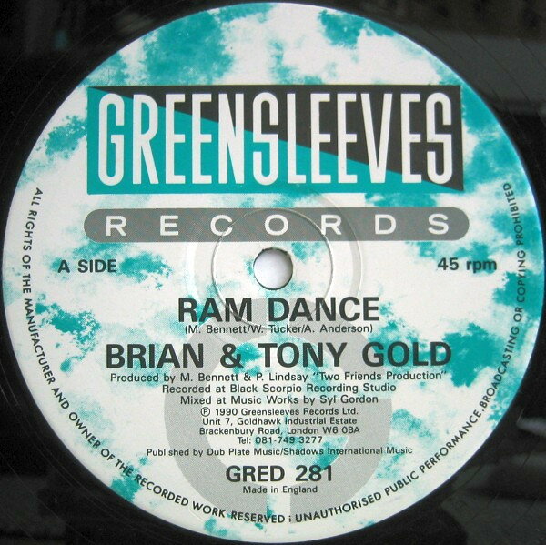 ・アーティスト Brian & Tony Gold ・タイトル Ram Dance ・レーベル・型番 Greensleeves Records GRED281 ・フォーマット 12インチレコード ・コンディション(盤) 良い (VG+) ・...