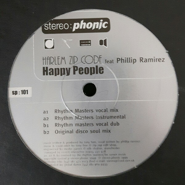 ・アーティスト Harlem Zip Code, Phillip Ramirez ・タイトル Happy People ・レーベル・型番 Stereo:Phonic SP101 ・フォーマット 12インチレコード ・コンディション(盤) 可...