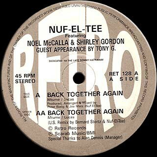 ・アーティスト Nuf-El-Tee, Noel McCalla & Shirley Gordon ・タイトル Back Together Again ・レーベル・型番 Retro RET128 ・フォーマット 12インチレコード ・コンデ...