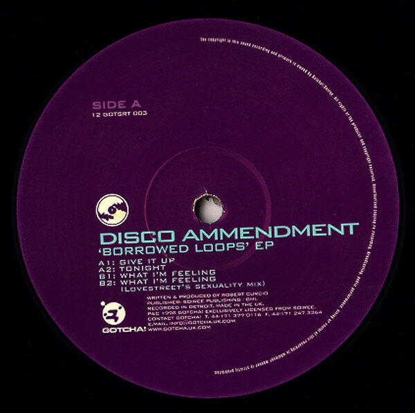 ・アーティスト Disco Amendment ・タイトル Borrowed Loops' EP ・レーベル・型番 Gotcha! 12GOTSRT003 ・フォーマット 12インチレコード ・コンディション(盤) 良い (VG+) ・コン...