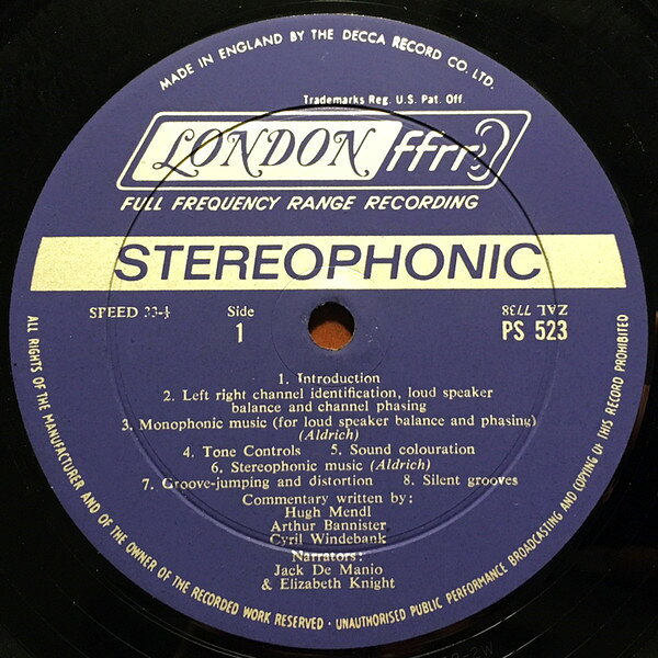 ・アーティスト No Artist ・タイトル How To Give Yourself A Stereo Check-Out ・レーベル・型番 LONDON PS523 ・フォーマット LPレコード ・コンディション(盤) 良い (VG+...