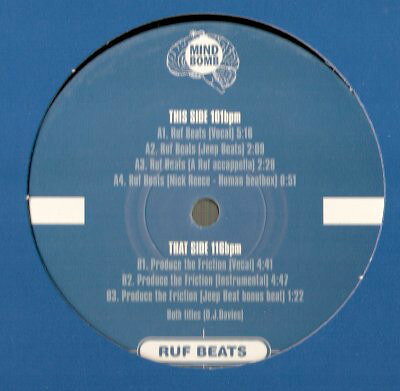 ・アーティスト Mind Bomb ・タイトル Ruf Beats ・レーベル・型番 The Ruf Label RUF022 ・フォーマット 12インチレコード ・コンディション(盤) 非常に良い(EX) ・コンディション(ジャケット) ...