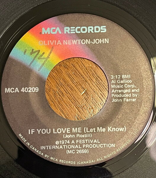・アーティスト Olivia Newton-John ・タイトル If You Love Me (Let Me Know) ・レーベル・型番 MCA MCA40209 ・フォーマット 7インチレコード ・コンディション(盤) 良い (VG+...