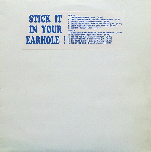 ・アーティスト Various ・タイトル Stick It In Your Earhole! ・レーベル・型番 Not On Label ERH001 ・フォーマット LPレコード ・コンディション(盤) 良い (VG+) ・コンディショ...