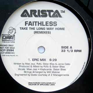 ・アーティスト Faithless ・タイトル Take The Long Way Home (Remixes) ・レーベル・型番 Arista ADP3594 ・フォーマット 12インチレコード ・コンディション(盤) 良い (VG+) ...