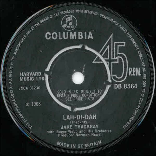 ・アーティスト Jake Thackray ・タイトル Lah-Di-Dah / The Black Swan ・レーベル・型番 Columbia DB8364 ・フォーマット 7インチレコード ・コンディション(盤) 良い (VG+) ・...