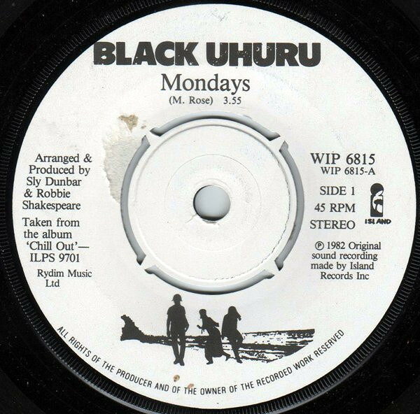 ・アーティスト Black Uhuru ・タイトル Mondays ・レーベル・型番 ISLAND WIP6815 ・フォーマット 7インチレコード ・コンディション(盤) 良い (VG+) ・コンディション(ジャケット) ・コンディション...