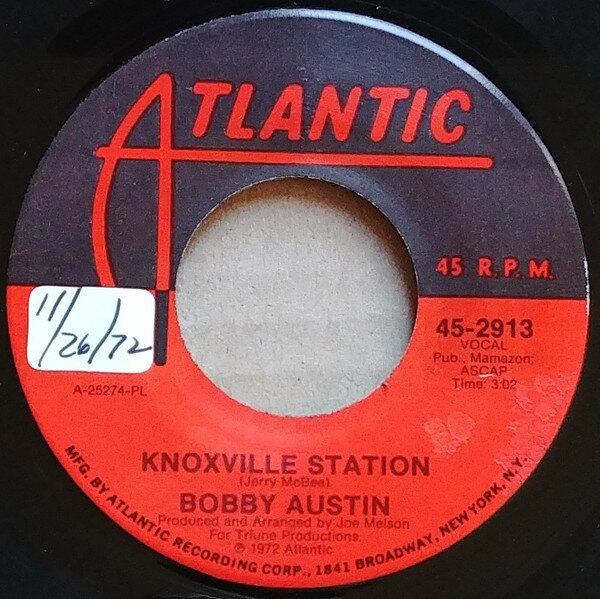 ・アーティスト Bobby Austin ・タイトル Bitter Chill Of Lonely / Knoxville Station ・レーベル・型番 Atlantic 452913 ・フォーマット 7インチレコード ・コンディション...