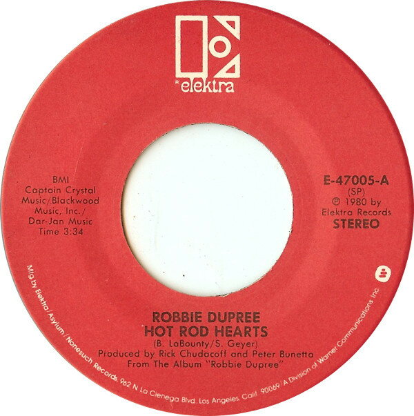 ・アーティスト Robbie Dupree ・タイトル Hot Rod Hearts ・レーベル・型番 Elektra E47005 ・フォーマット 7インチレコード ・コンディション(盤) 可 (VG) ・コンディション(ジャケット) プ...
