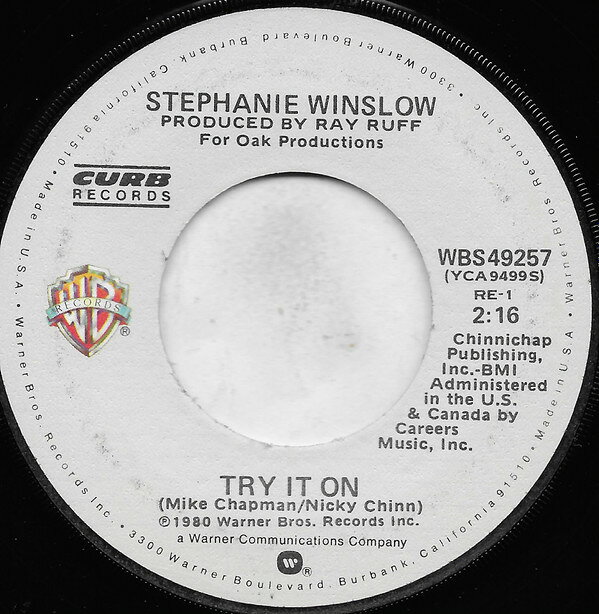 ・アーティスト Stephanie Winslow ・タイトル Try It On ・レーベル・型番 Warner Bros. Records WBS49257 ・フォーマット 7インチレコード ・コンディション(盤) 良い (VG+) ・...