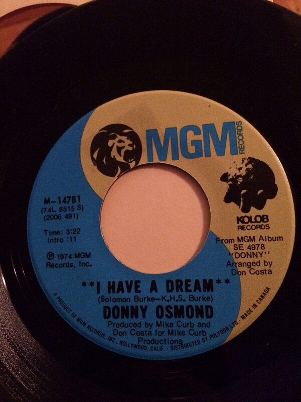 ・アーティスト Donny Osmond ・タイトル I Have A Dream / I'm Dyin' ・レーベル・型番 MGM Records M14781 ・フォーマット 7インチレコード ・コンディション(盤) 良い (VG+) ...