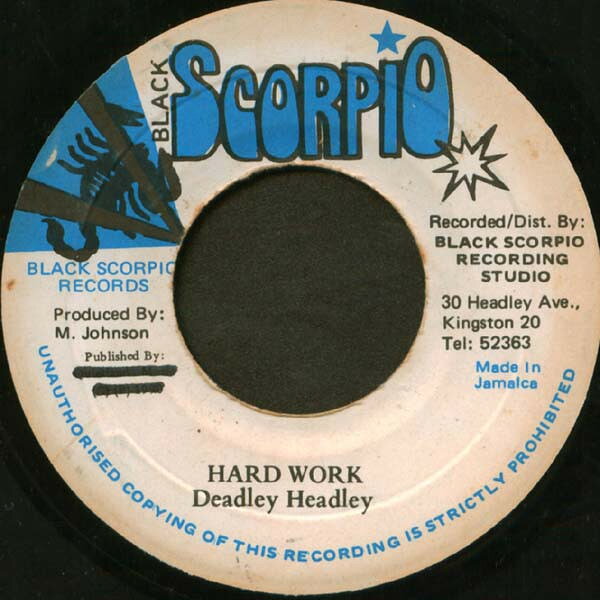 ・アーティスト Deadly Headley ・タイトル Hard Work ・レーベル・型番 Black Scorpio NONE ・フォーマット 7インチレコード ・コンディション(盤) 良い (VG+) ・コンディション(ジャケット)...