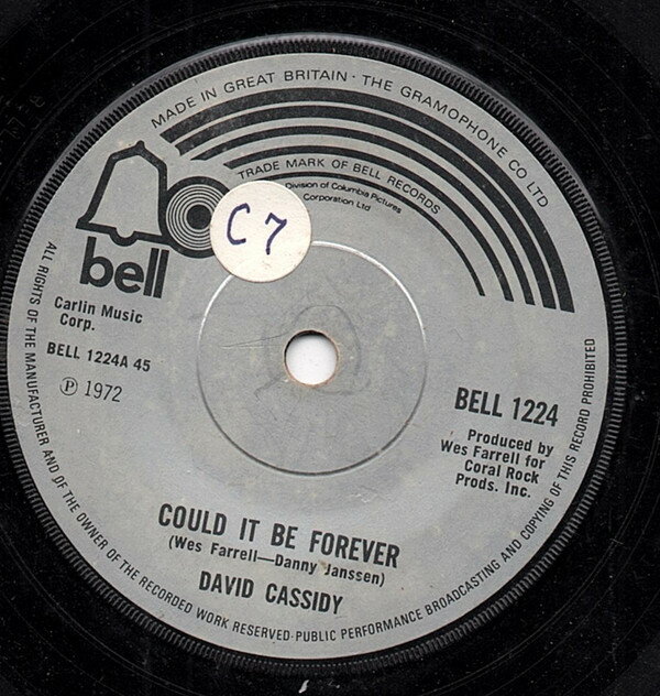 ・アーティスト David Cassidy ・タイトル Could It Be Forever / Cherish ・レーベル・型番 Bell Records BELL1224 ・フォーマット 7インチレコード ・コンディション(盤) 良い...