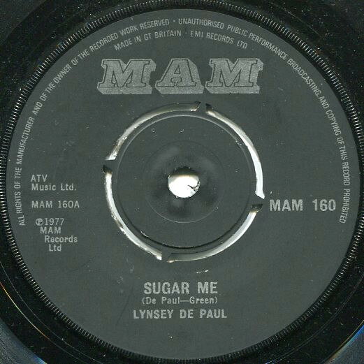 ・アーティスト Lynsey De Paul ・タイトル Sugar Me ・レーベル・型番 MAM MAM160 ・フォーマット 7インチレコード ・コンディション(盤) 良い (VG+) ・コンディション(ジャケット) プレインカバー（...