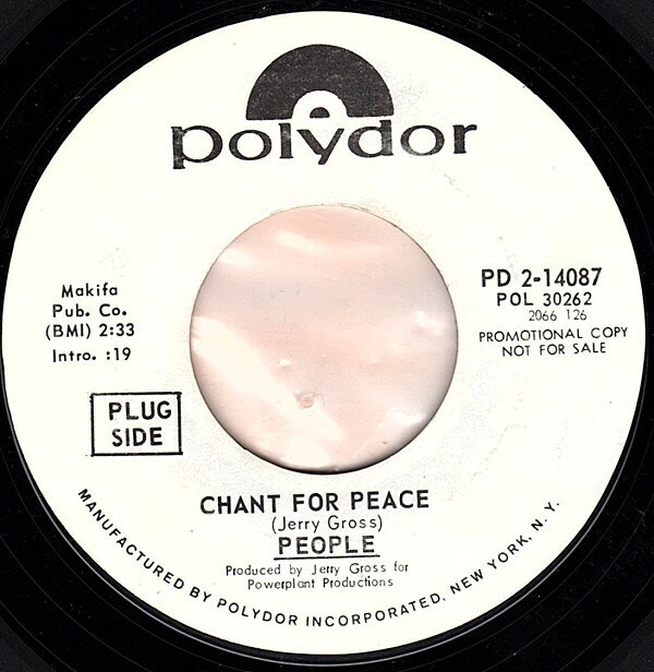 ・アーティスト People (4) ・タイトル Chant For Peace ・レーベル・型番 Polydor PD214087 ・フォーマット 7インチレコード ・コンディション(盤) 良い (VG+) ・コンディション(ジャケット)...