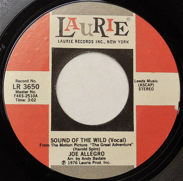 ・アーティスト Joe Allegro ・タイトル Sound Of The Wild ・レーベル・型番 Laurie Records LR3650 ・フォーマット 7インチレコード ・コンディション(盤) 可 (VG) ・コンディション(...