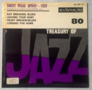 ・アーティスト Sweet Pease Spivey ・タイトル Treasury Of Jazz Vol. 80 ・レーベル・型番 RCA VICTOR 86586M ・フォーマット 7インチレコード ・コンディション(盤) 非常に良い(...