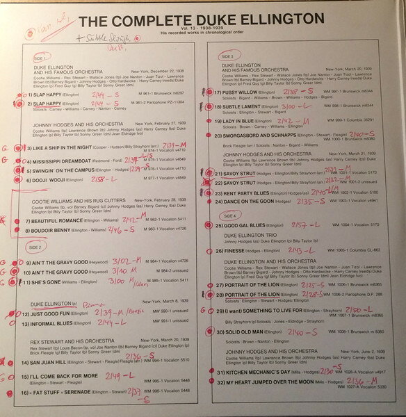 ・アーティスト Duke Ellington ・タイトル The Complete Duke Ellington Vol.13 1938-1939 ・レーベル・型番 CBS CBS88518 ・フォーマット LPレコード ・コンディション(...