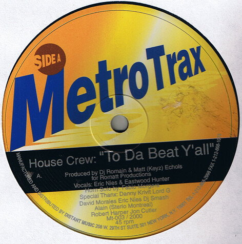 ・アーティスト Housecrew ・タイトル To Da Beat Y'All / TLC Juice ・レーベル・型番 Metro Trax Records MT003 ・フォーマット 12インチレコード ・コンディション(盤) 良い ...