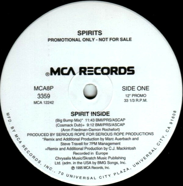 ・アーティスト Spirits ・タイトル Spirit Inside ・レーベル・型番 MCA Records MCA8P3359 ・フォーマット 12インチレコード ・コンディション(盤) 良い (VG+) ・コンディション(ジャケット...