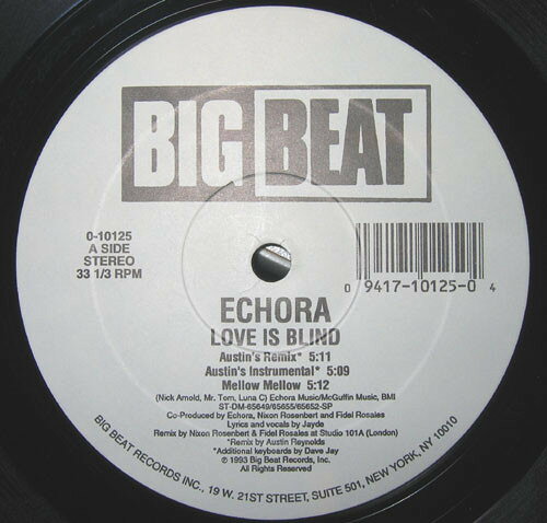 ・アーティスト Echora ・タイトル Love Is Blind ・レーベル・型番 Big Beat 010125 ・フォーマット 12インチレコード ・コンディション(盤) 良い (VG+) ・コンディション(ジャケット) プレインカ...