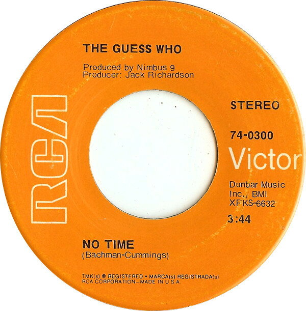 ・アーティスト Guess Who ・タイトル No Time / Proper Stranger ・レーベル・型番 RCA Victor 740300 ・フォーマット 7インチレコード ・コンディション(盤) 良い (VG+) ・コンディ...
