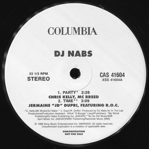 ・アーティスト Dj Nabs ・タイトル Selections from In The Lab With DJ Nabs - The Live Album ・レーベル・型番 Columbia CAS41604PROMO ・フォーマット 1...