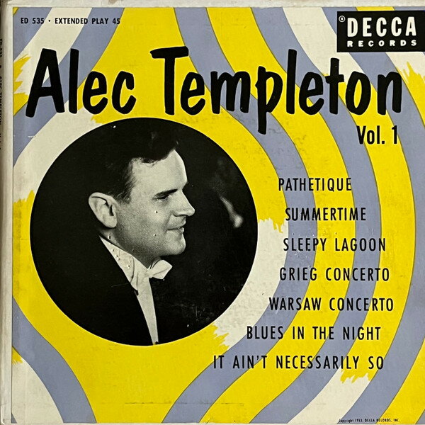 ・アーティスト Alec Templeton ・タイトル Vol. 1 Piano Solos ・レーベル・型番 Decca ED535 ・フォーマット 7インチレコード ・コンディション(盤) 良い (VG+) ・コンディション(ジャケッ...