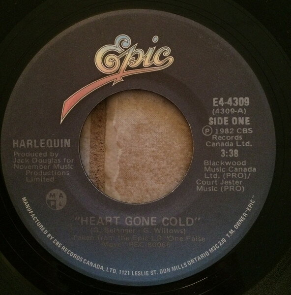 ・アーティスト Harlequin ・タイトル Heart Gone Cold ・レーベル・型番 Epic E44309 ・フォーマット 7インチレコード ・コンディション(盤) 良い (VG+) ・コンディション(ジャケット) プレインカ...