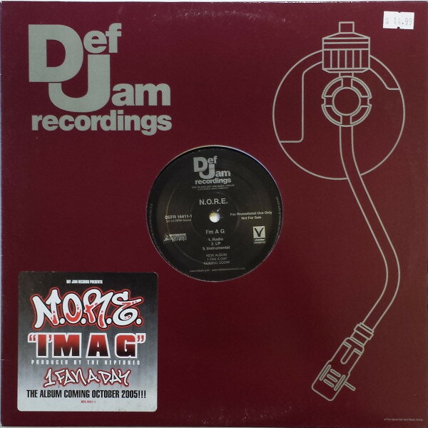 ・アーティスト N.O.R.E. ・タイトル I'm A G ・レーベル・型番 Def Jam Recordings DEFR164111 ・フォーマット 12インチレコード ・コンディション(盤) 良い (VG+) ・コンディション(ジャ...
